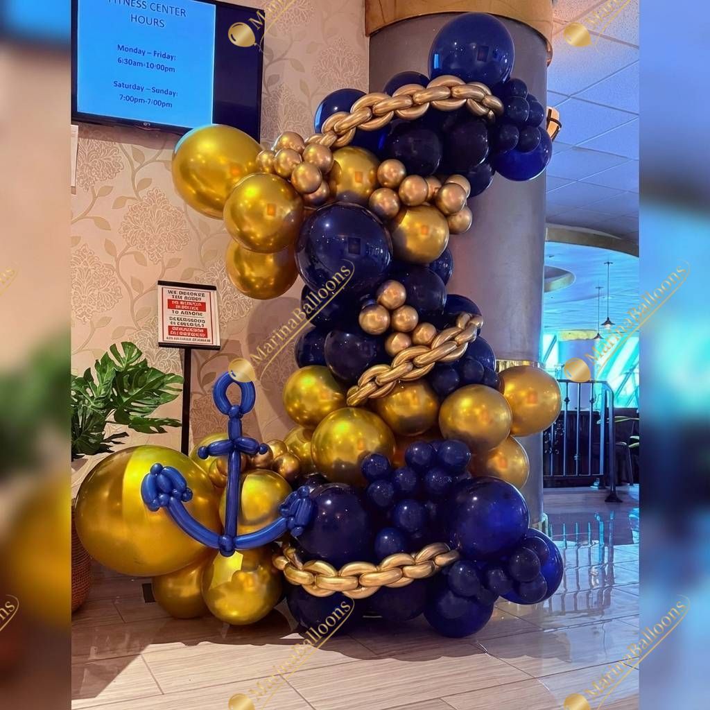 Nautical Balloon Garland — Marina & Yacht Party LA – Marina Balloons